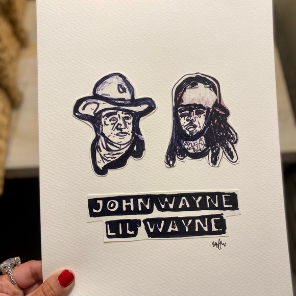lil wayne | Art | Copy Lil Wayne And John Wayne Ink Art Print | Poshmark